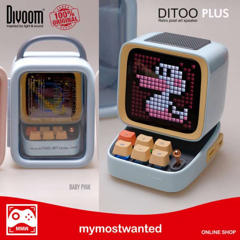 Promo Divoom Ditoo Plus Pixel Art Bluetooth Speaker Retro Classic ...