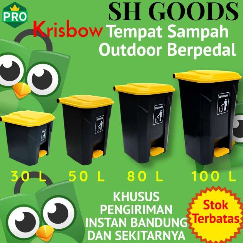Jual tempat sampah outdoor pedal injak 30l 50l 80l 100l - Krisbow - 30 Liter FREEONG di Seller ...