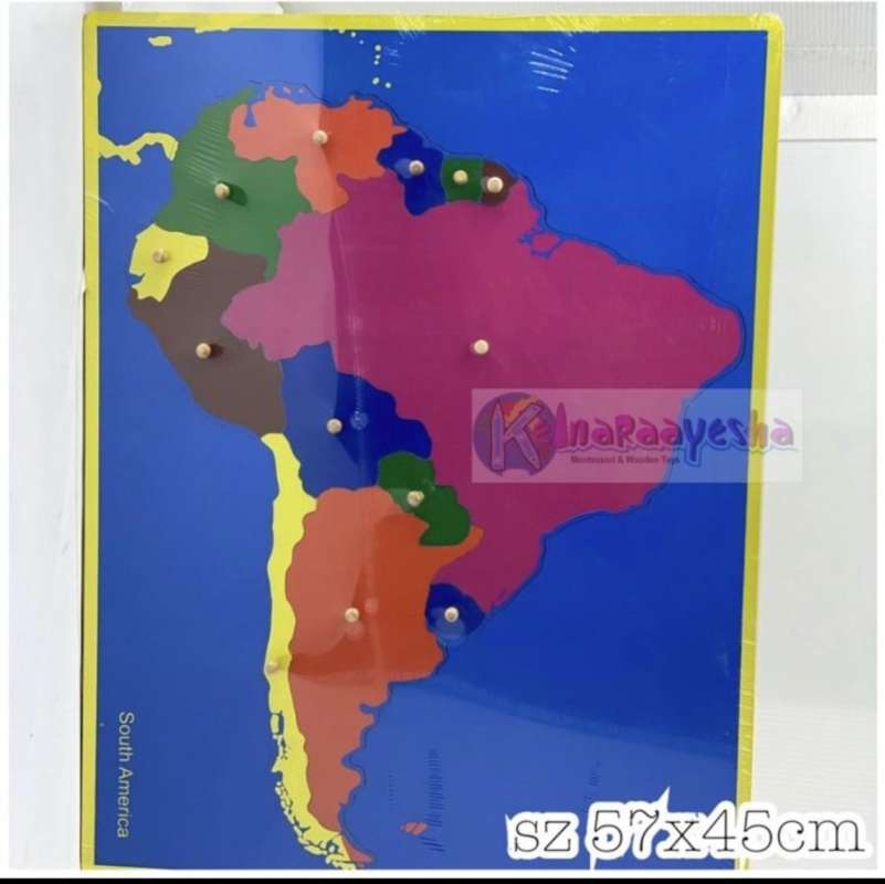 Jual Puzzle Benua Montessori + Control Map/ Puzzle Continent Map ...