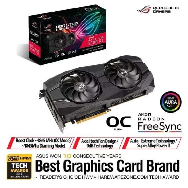Jual VGA ASUS ROG STRIX GAMING Radeon RX 5500 XT OC 8GB GDDR6 di Seller ...