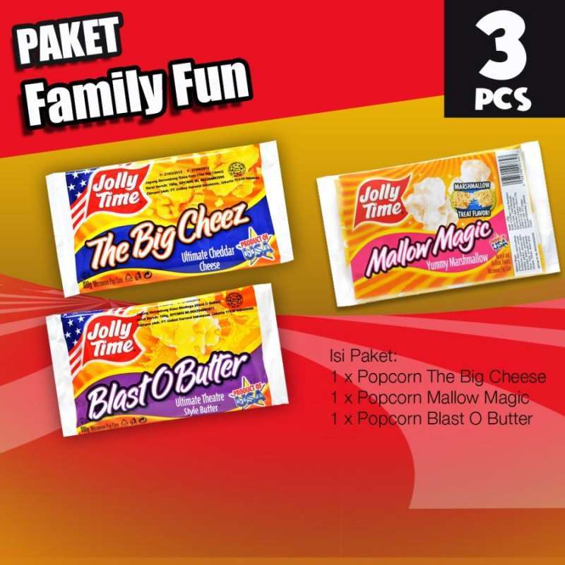 Promo Paket Family Fun (1BOB, 1TBC, 1MM) - Jolly Time Mircowave Popcorn ...