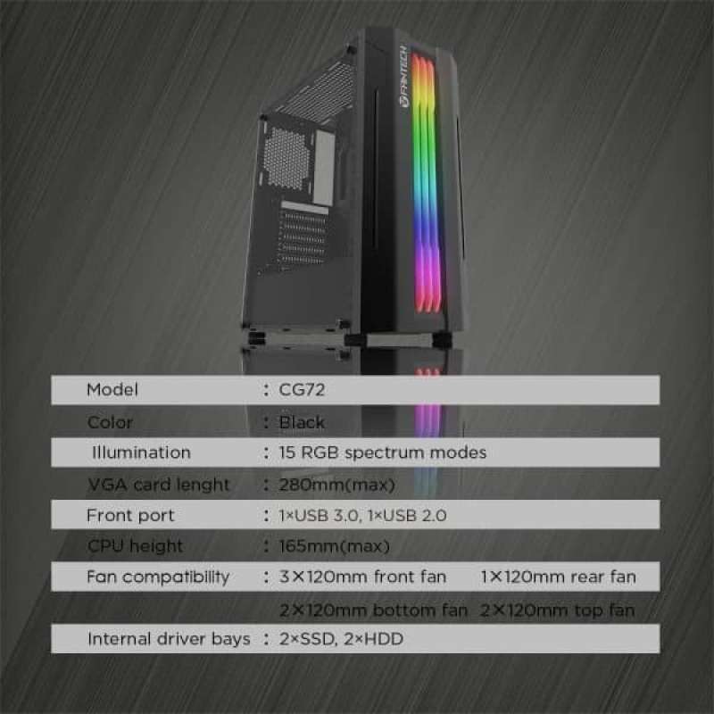 Jual Casing Pc Gaming Fantech Cg-72 Black Di Seller Komputermedan ...