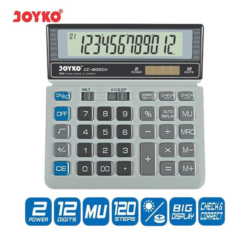 Promo Joyko Calculator CC-800CH [ 12 Digits / Check Correct ] Diskon 4% ...