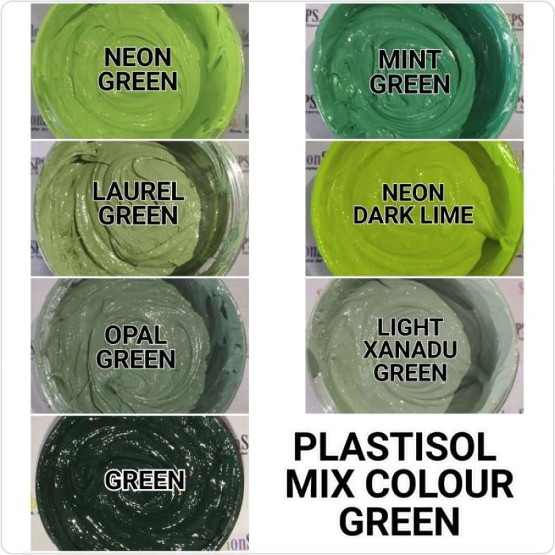 Jual Tinta Plastisol Lengkap Hijau Green Mix Colour 500gr Di Seller ...