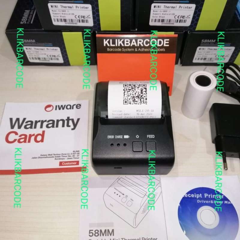 Jual Iware Mini Portable Bluetooth Thermal Receipt Printer Zj-5809 Di ...