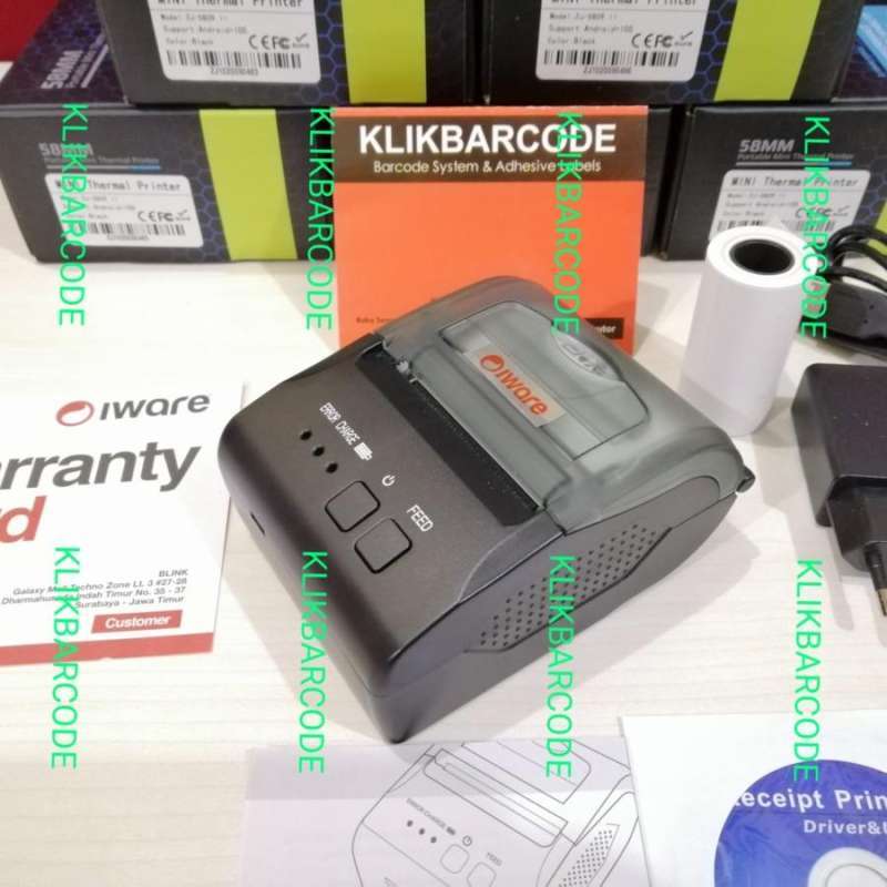 Jual Iware Mini Portable Bluetooth Thermal Receipt Printer Zj-5809 Di ...