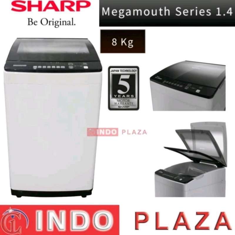 Jual MESIN CUCI SHARP 1 Tabung 8 Kg ES-M8000TGG MEGAMOUTH Series 1.4 di ...