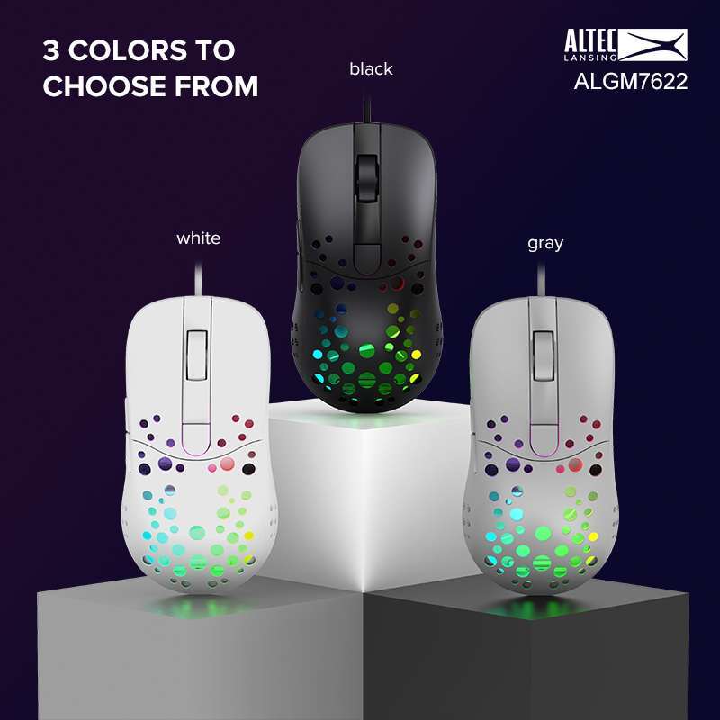 Promo Altec Lansing Mouse Gaming Algm-7622 Putih Honeycomb Series Rgb ...