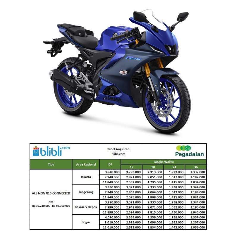 Jual Pegadaian - [DP] Yamaha All New R15 155 VVA Connected Sepeda Motor ...