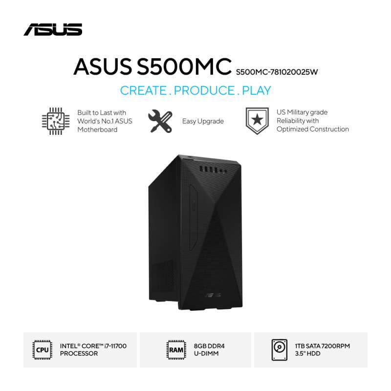 Jual ASUS Desktop S500MC-781020025W (Intel Core i7-11700/8GB/1TB HDD ...