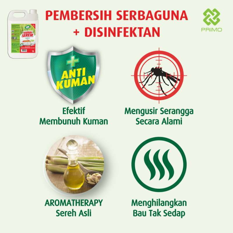 Promo Primo Karbol Sereh Citronella Asli Disinfektan Antiseptik 5 L ...