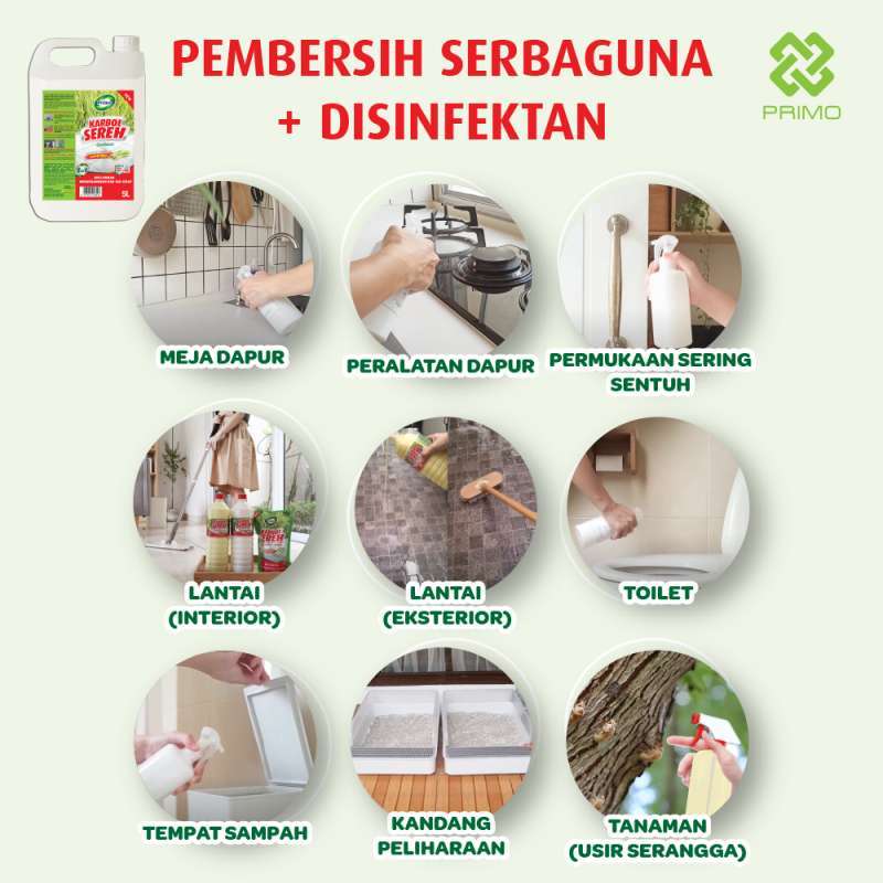 Promo Primo Karbol Sereh Citronella Asli Disinfektan Antiseptik 5 L ...