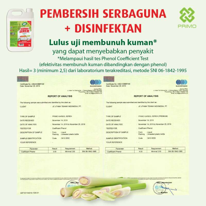 Promo Primo Karbol Sereh Citronella Asli Disinfektan Antiseptik 5 L ...