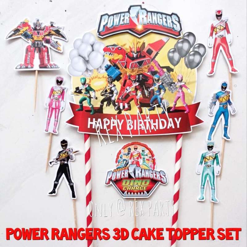 Jual Power Rangers Cake Topper/Topper Kue 3D Power Ranger/Power Rangers ...