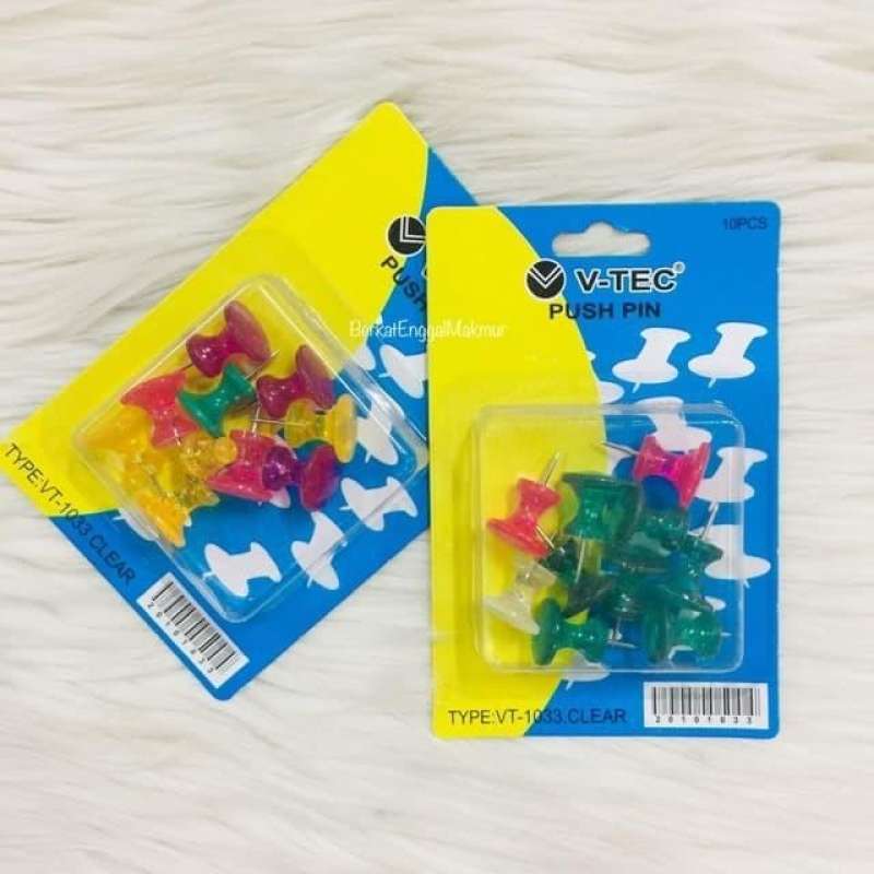 Promo V-TEC PUSH PIN VT-1033 CLEAR BESAR (10 PCS) Diskon 30% di Seller ...
