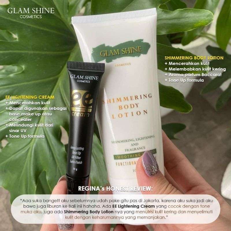 Jual Best Combo Kombinasi Glamshine Ee Lightening Cream X Shimmering ...