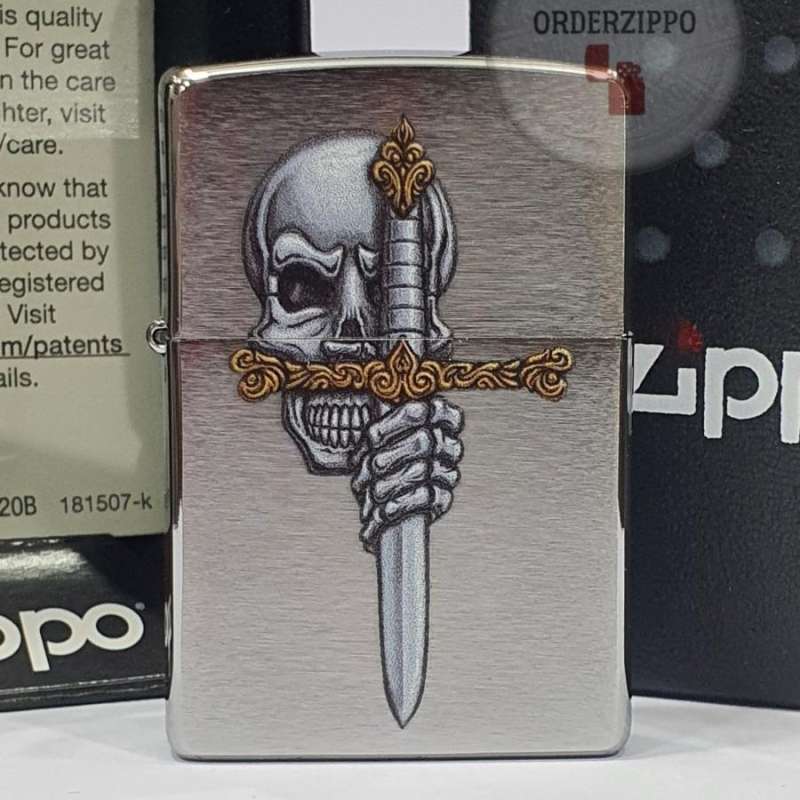 Jual Zippo Original Sword Skull Design 49488 Di Seller Orderzippo ...