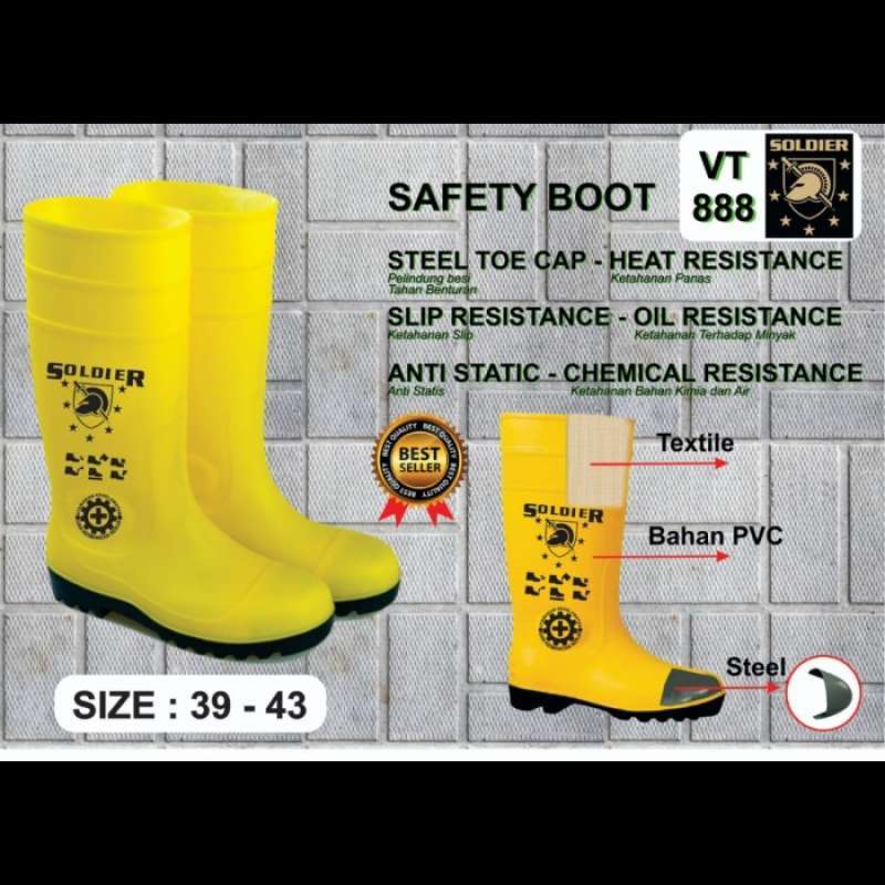 Jual sepatu safety boot karet ujung besi di Seller Taylaa Shop ...