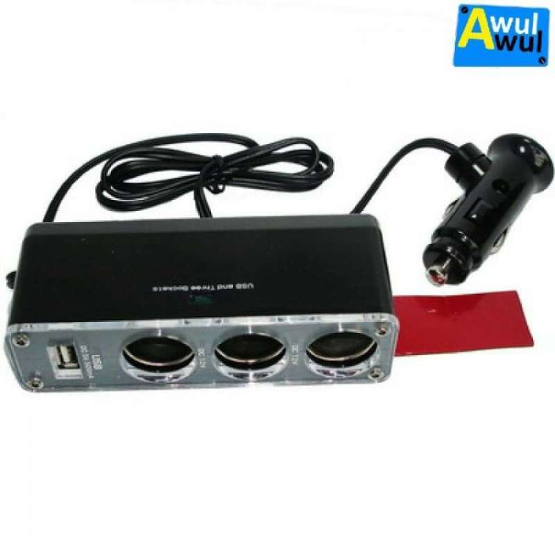 Jual COLOKAN ROKOK 4 IN 1 TRIPLE SOCKET CAR CIGARETTE LIGHTER USB POWER ...