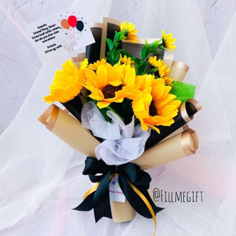 Jual STAND MINI FLOWER BOUQUET / BUKET BUNGA ARTIFICIAL ULTAH- MATAHARI ...