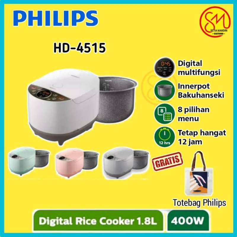 Jual PHILIPS HD4515 Rice Cooker Digital 1.8 Liter Fuzzy Logic - HD-4515 ...
