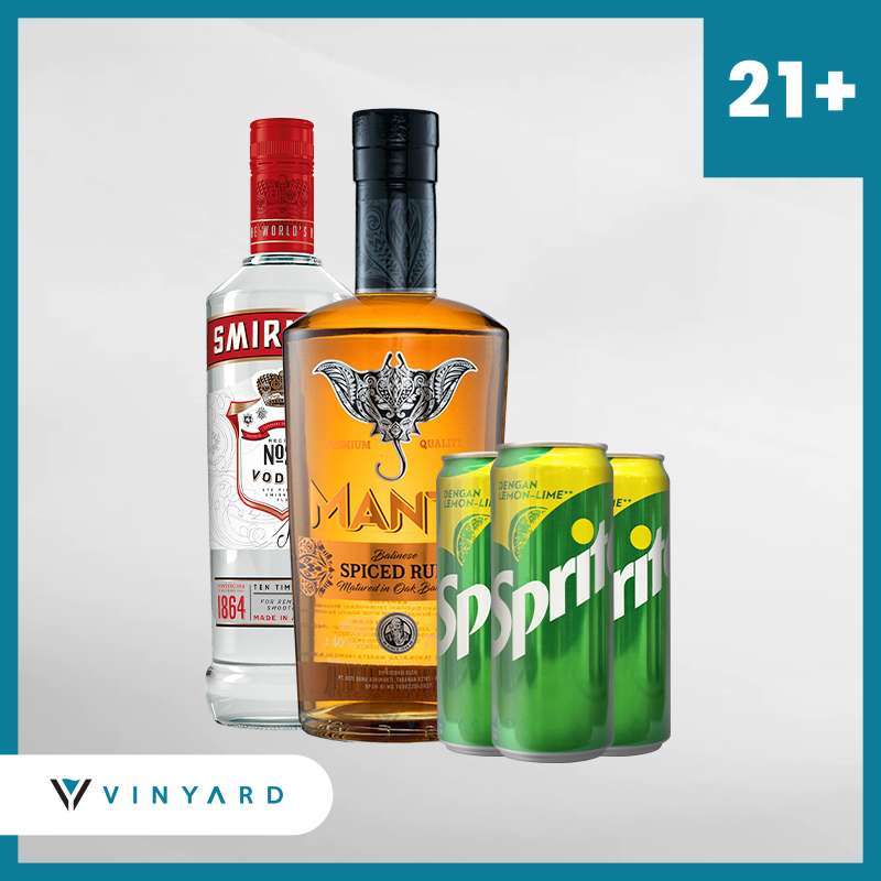 Promo PROMO BUNDLING Manta Spiced Rum 700ml +Smirnoff Vodka 700ml + 3 ...