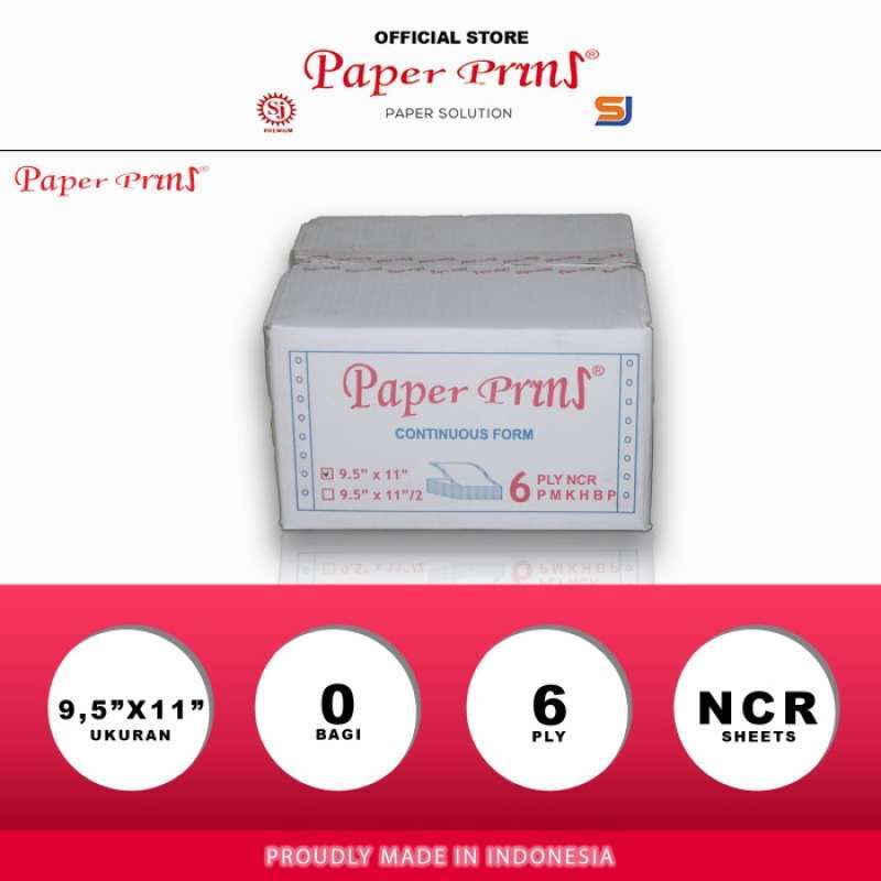 Jual PAPERPRYNS CONTINUOUS FORM / NCR / 9,5 X 11 / 6PLY di Seller ...