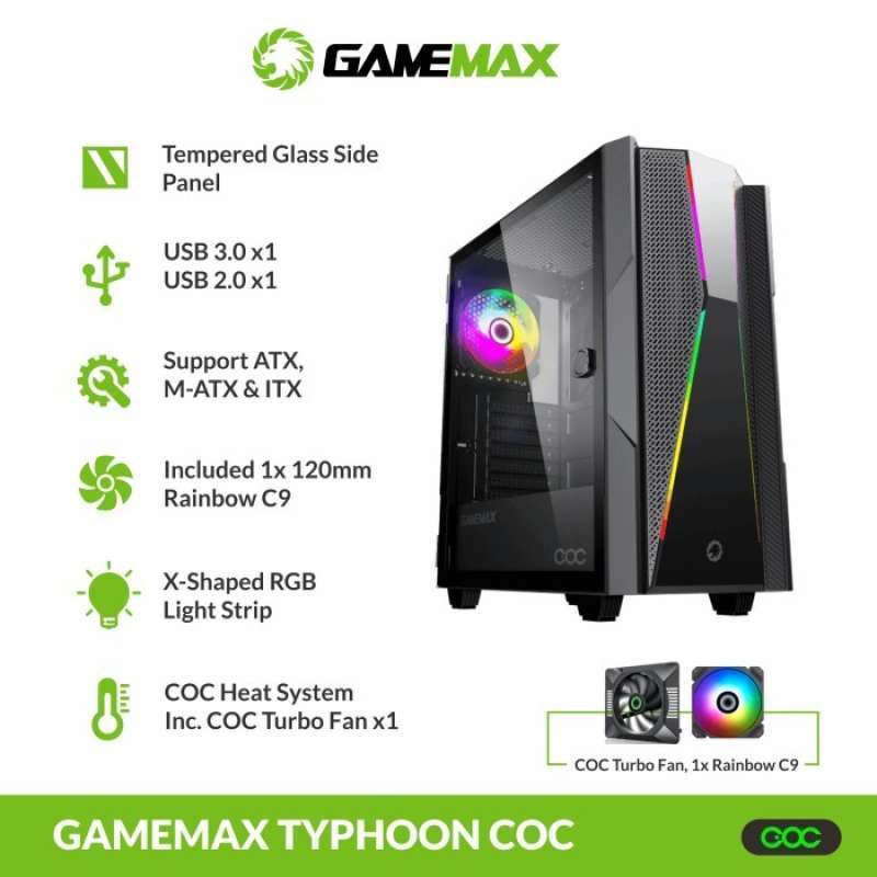 Promo Gamemax Typhoon Coc System With Coc Turbo Fan & Argb Fan X1 ...