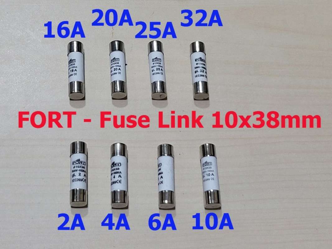 Promo Fuse Link Fort 10 X 38mm 2a, 4a, 6a, 10a, 16a, 20a, 25a, 32a Fort ...