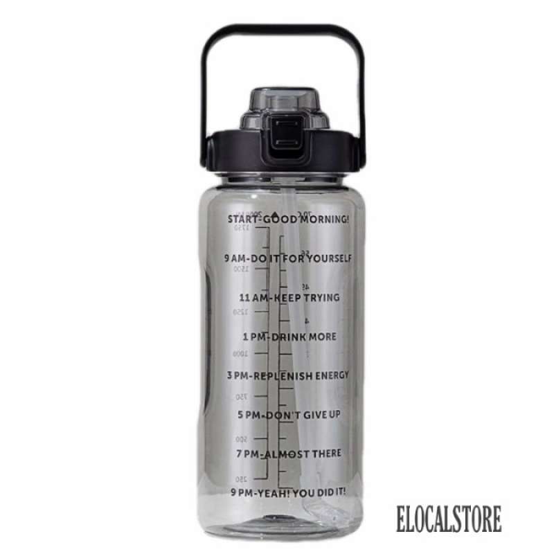 Jual Botol Minum 2 Liter/Botol Bening Motivasi 2L/Botol Minum Viral ...