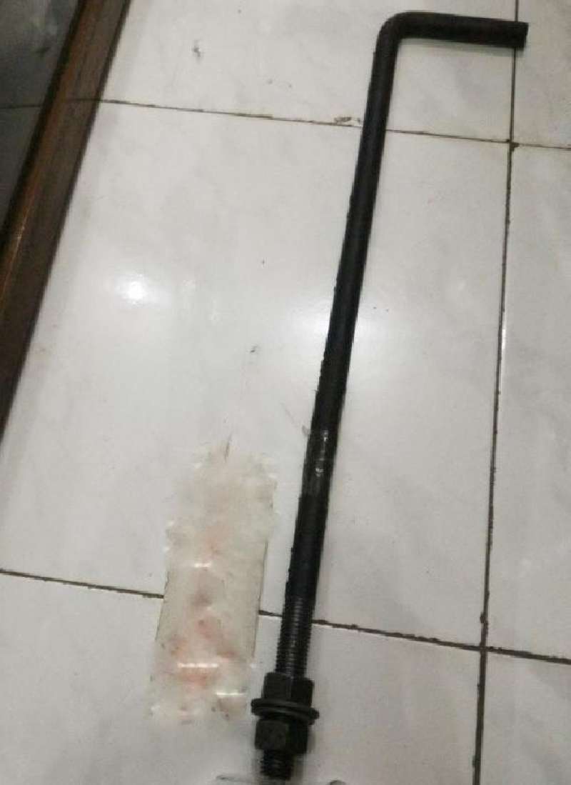 Jual Baut Angkur Type L 25 mm x 60 cm Baut Jangkar Pondasi Tiang Cor ...