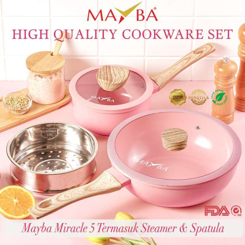 Promo Panci Miracle 5 Pc Original Mayba Germany Bahan Keramik Mutiara ...