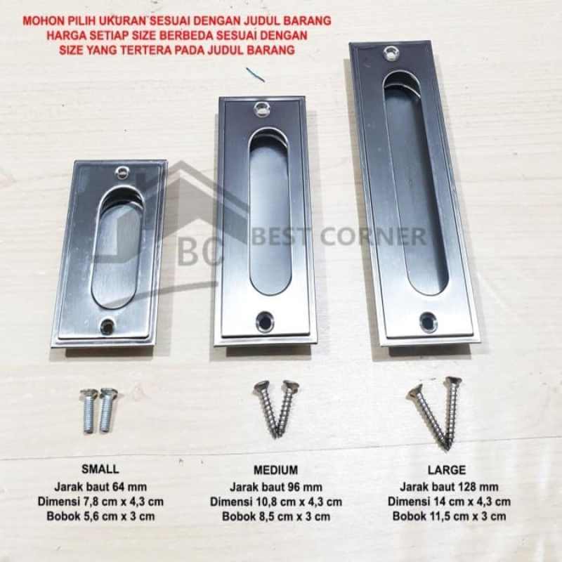 Jual Jual Tarikan tanam Pintu Sliding MEDIUM / Handle Tanam Stainless ...