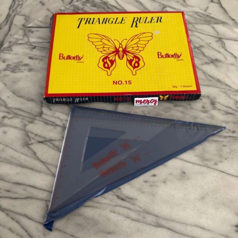 Jual Penggaris Segitiga Butterfly No. 15- Triangle Ruler di Seller ...