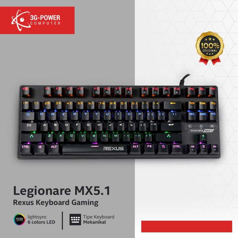 Promo Rexus MX5.1 TKL Legionare Mechanical Gaming Keyboard Diskon 41% ...