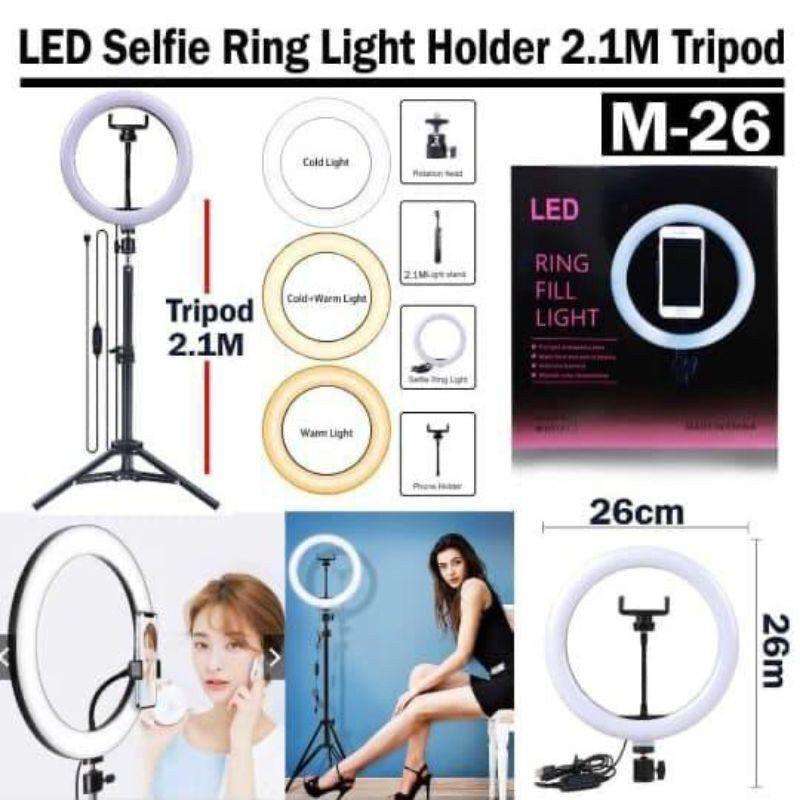 Promo Ring Light Tripod Selfie Live Tik Tok Lampu Makeup Vlog - Tripod ...
