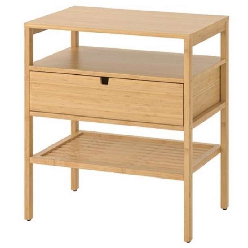 Jual Meja Kayu Bambu Alami Cantik Berlaci Minimalis 60x40cm_ORIGINAL di ...