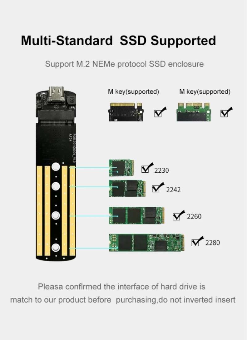 Promo Casing Ssd M2 Nvme Sata Usb3.0 Usb Type C High Speed Fideco ...