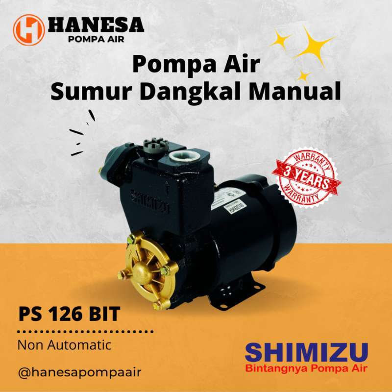 Jual Shimizu PS 126 BIT Pompa Air Sumur Dangkal Non Otomatis di Seller ...