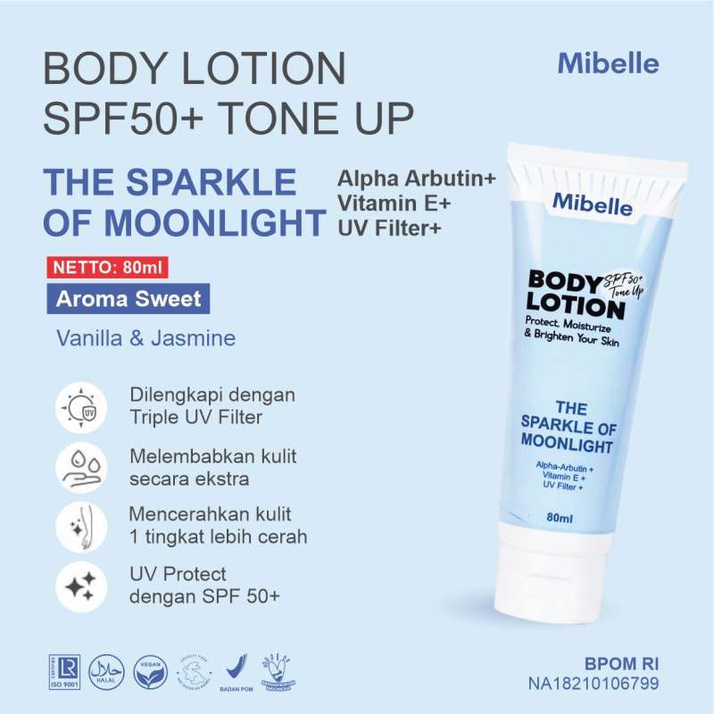 Promo Mibelle Body Lotion SPF 50+ Tone Up The Sparkle of Moonlight ...