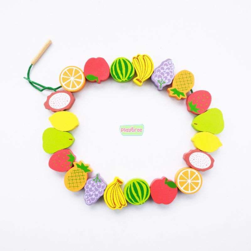 Jual Mainan Edukasi Meronce Buah Binatang Transportasi / Wooden Lacing ...