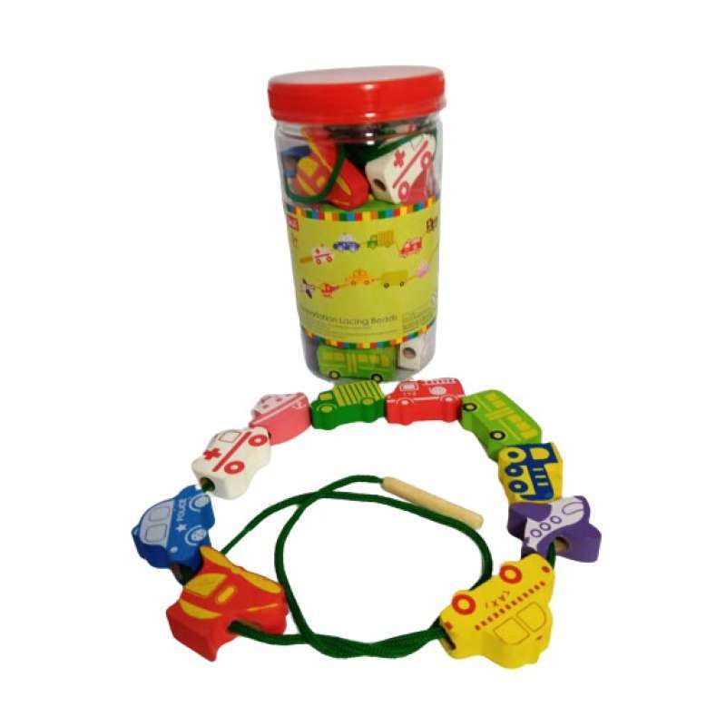 Jual Mainan Edukasi Meronce Buah Binatang Transportasi / Wooden Lacing ...