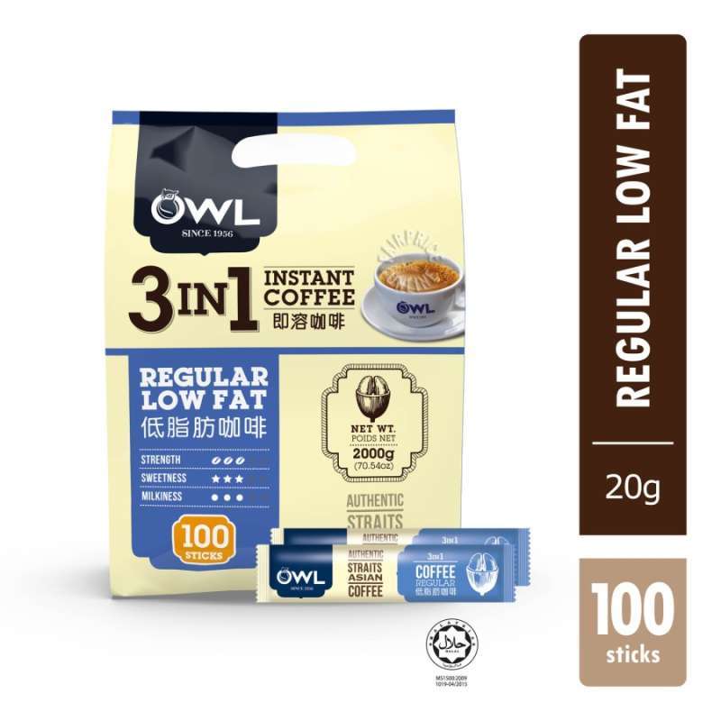 Jual Owl 3 in 1 Instant Coffee - Regular Low Fat 100 sticks di Seller Gunung Mas - Tanjung ...