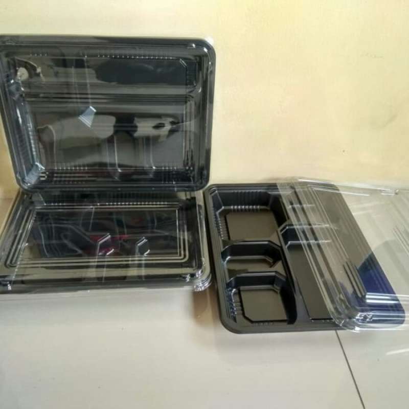 Jual Mika Bento Box Sekat 5/tray Bento/tempat Makan Plastik /kotak ...