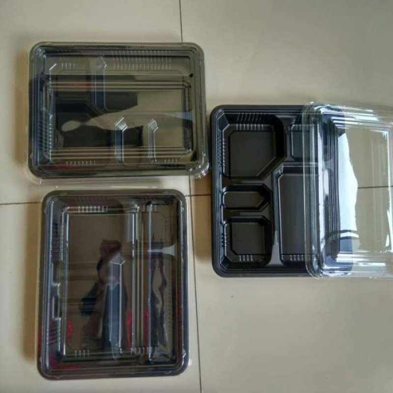 Jual Mika Bento Box Sekat 5/tray Bento/tempat Makan Plastik /kotak ...