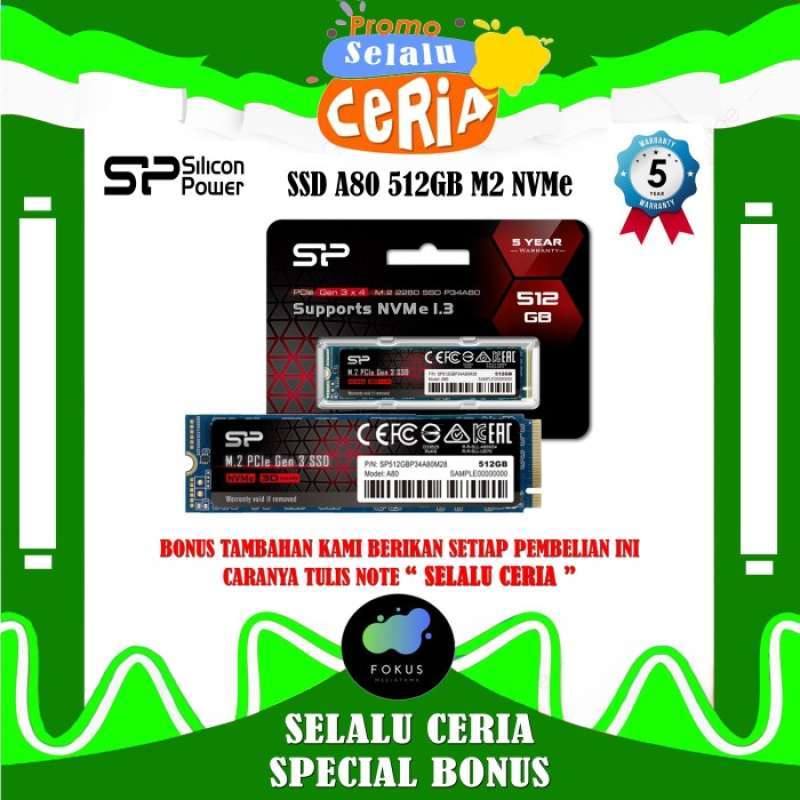 Promo Silicon Power A80 512Gb Ssd M.2 Pcie Gen3X4 / M.2 Nvme - Ssd M.2 ...