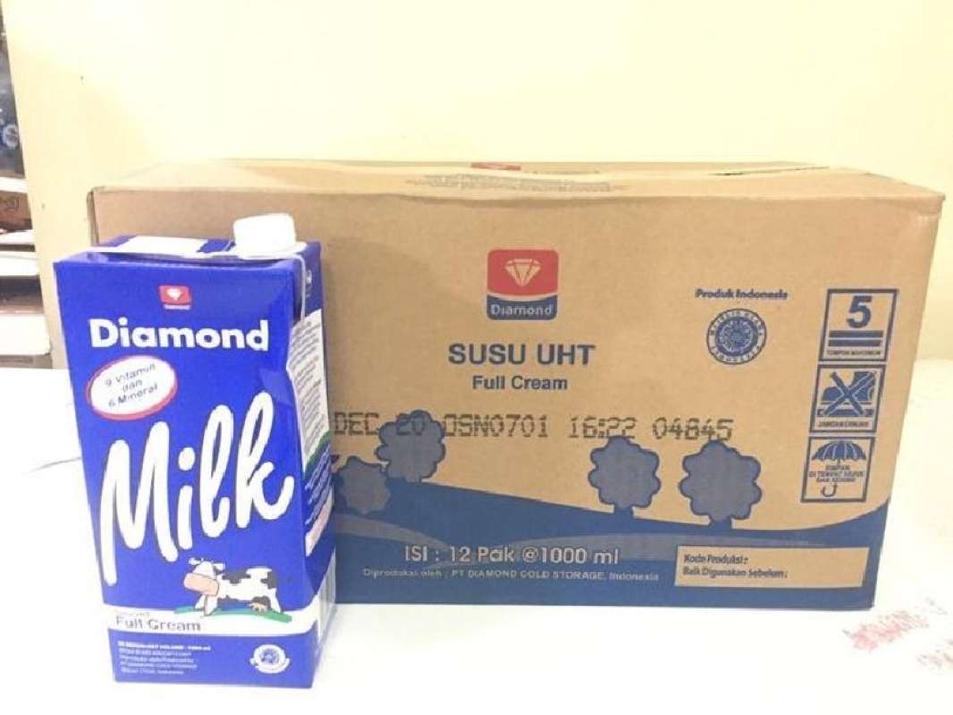Jual Diamond Milk UHT Full Cream 1 Liter /Susu UHT Diamond 1000Ml / dus ...