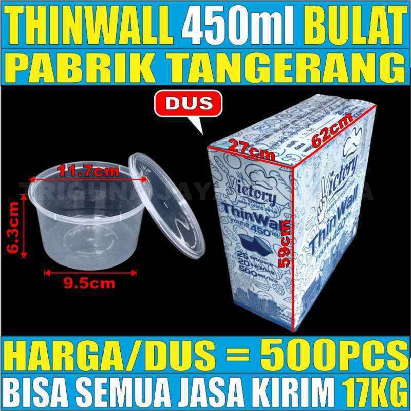 Promo Thinwall Bulat Rata 450ml Per Dus Mangkok Makanan Bowl Plastik ...
