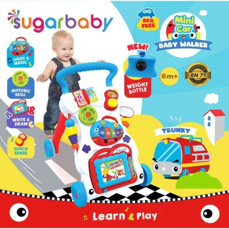 Promo Sugarbaby Sugar Baby Mini Car Push Baby Walker With Weight Bottle ...