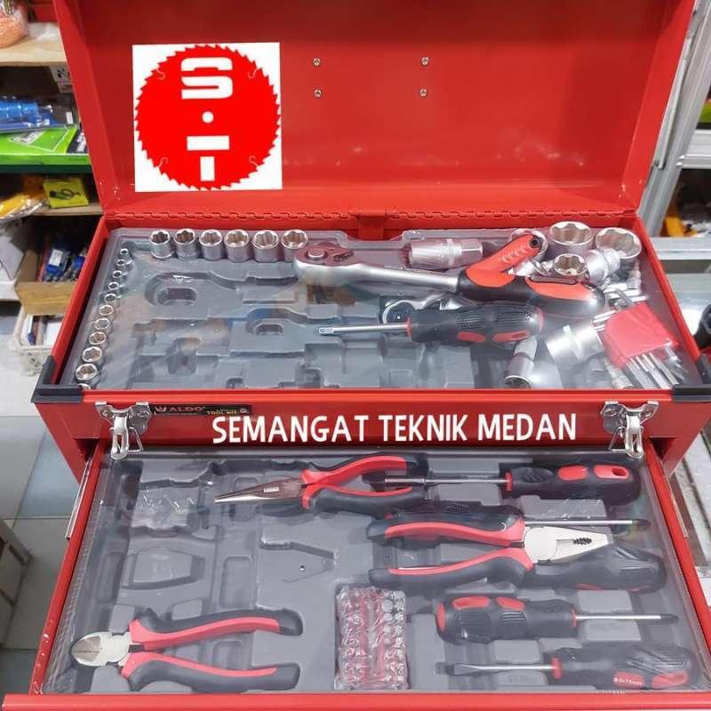 Jual 107pcs Perkakas Mekanik Toolbox Toolset Tool Set Kit Box 107 Pcs ...
